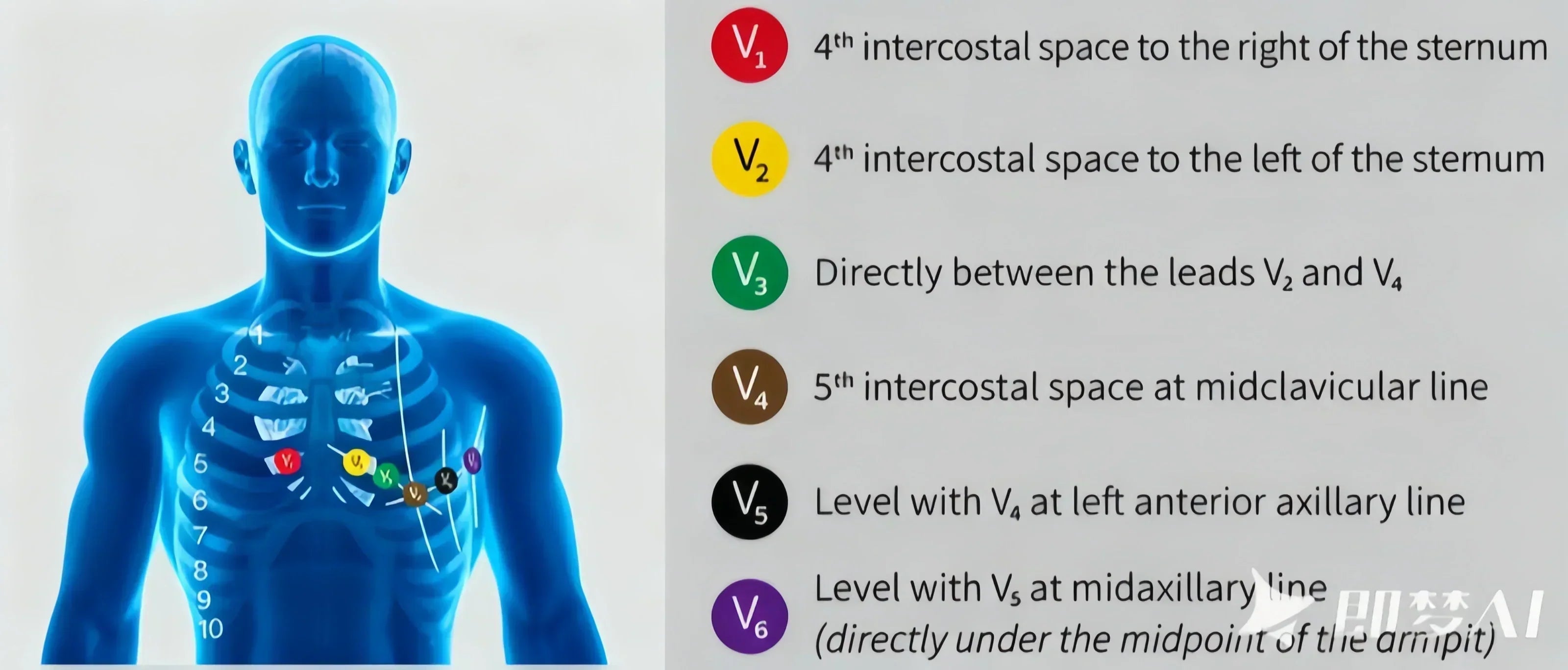 12 Lead ECG Placement Diagram: Where to Place ECG Leads V1-V6